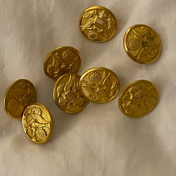 Accessories | Vintage Army Buttons 8 Pieces | Poshmark